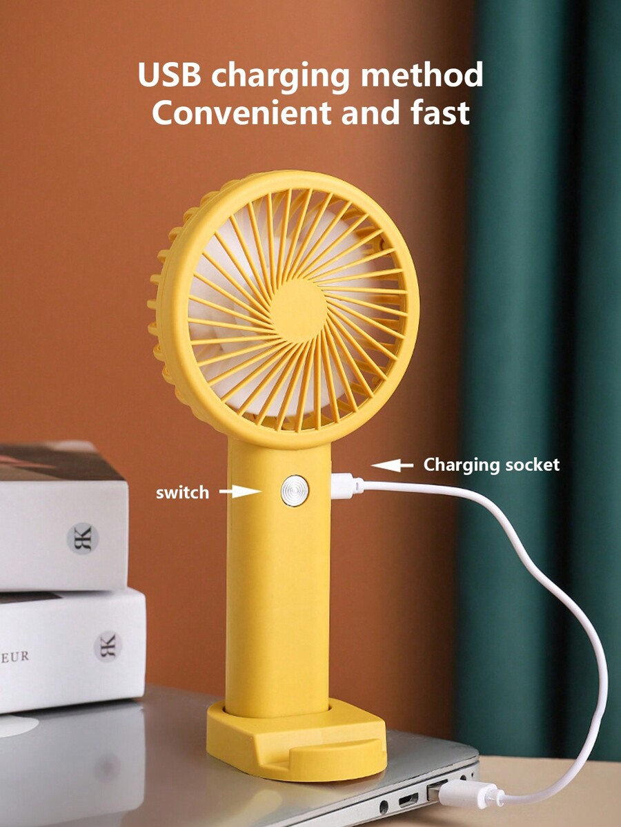 Portable Handheld Mini Usb Rechargeable Fan With Phone Holder Stand ...