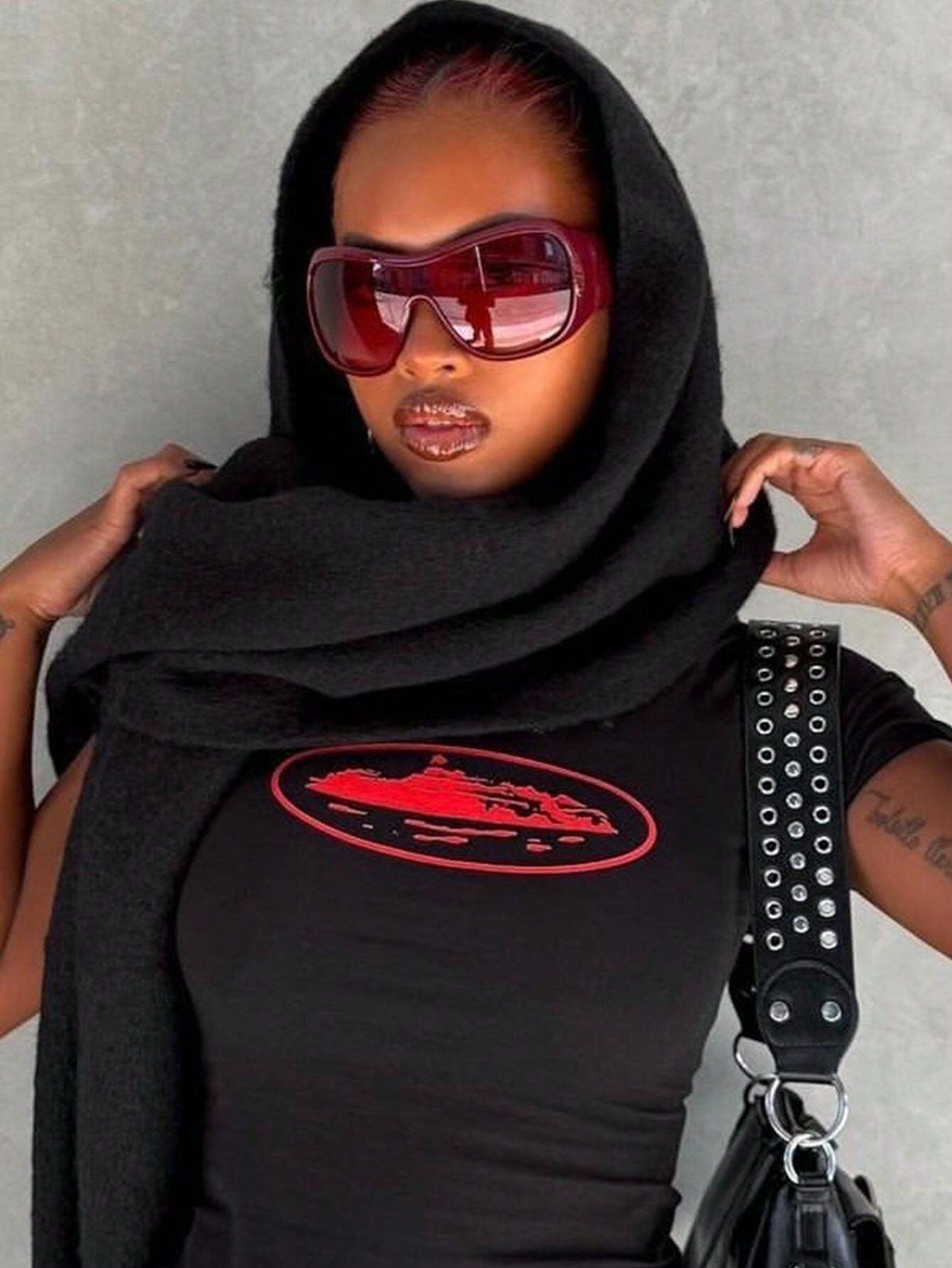 1pc Wrap-Around Face Shield With Personality Outdoor Sun Protection Y2k ...