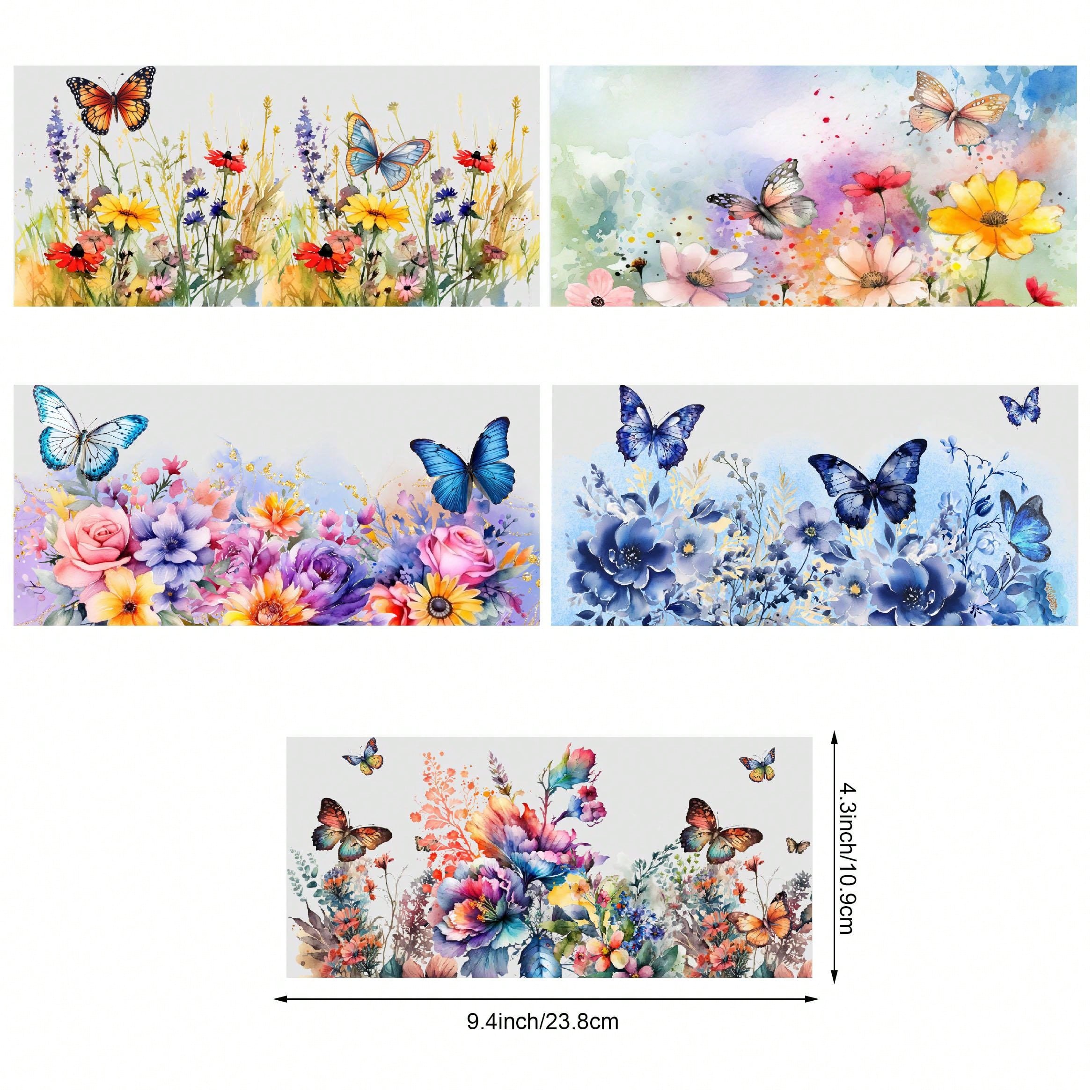 5 Sheets Of Plant UV Transfer Waterproof Self-Adhesive Stickers For ...