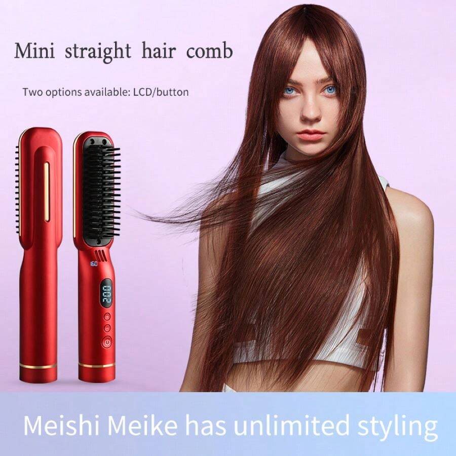 Ionic Straightening Comb For Straightening And Curling, Portable Hair ...