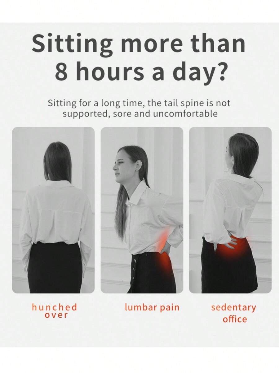 1pc Memory Foam Sit Bone Relief Seat Cushion For Butt Lower Back ...