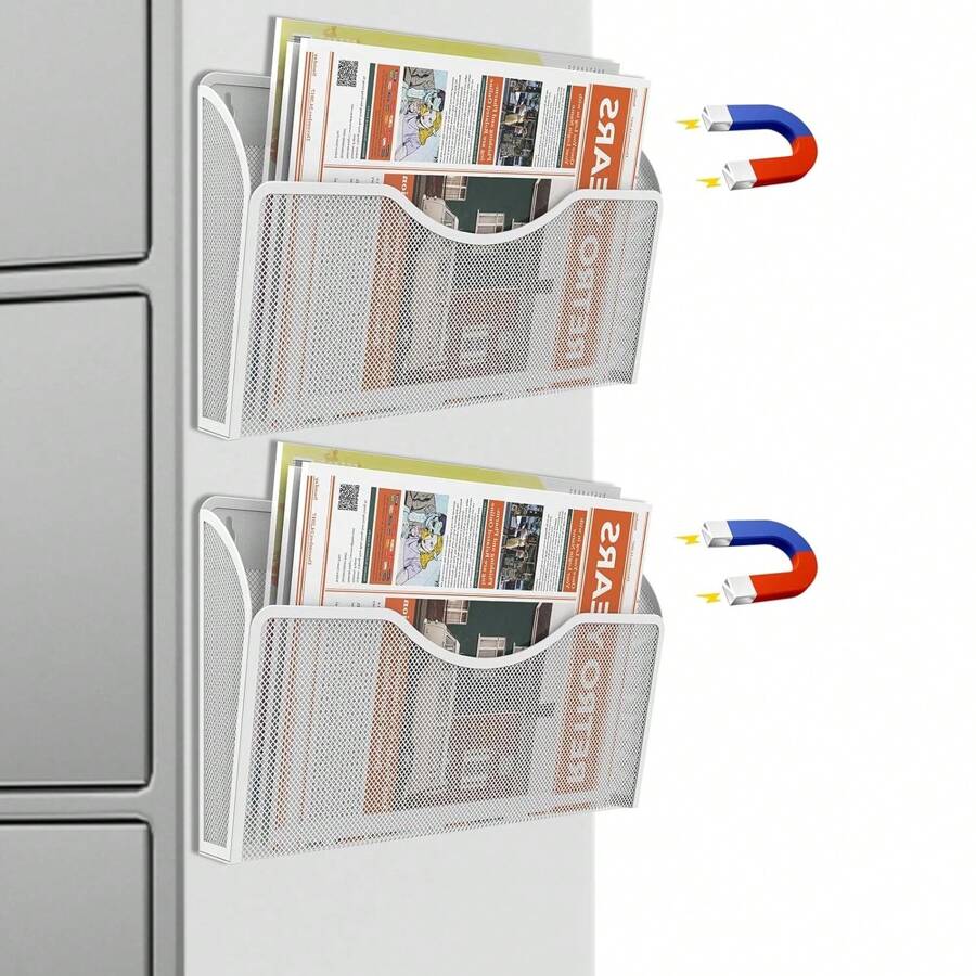 Magnetic File Holder 2 Pockets File Folder Organizer, Office Hanging ...