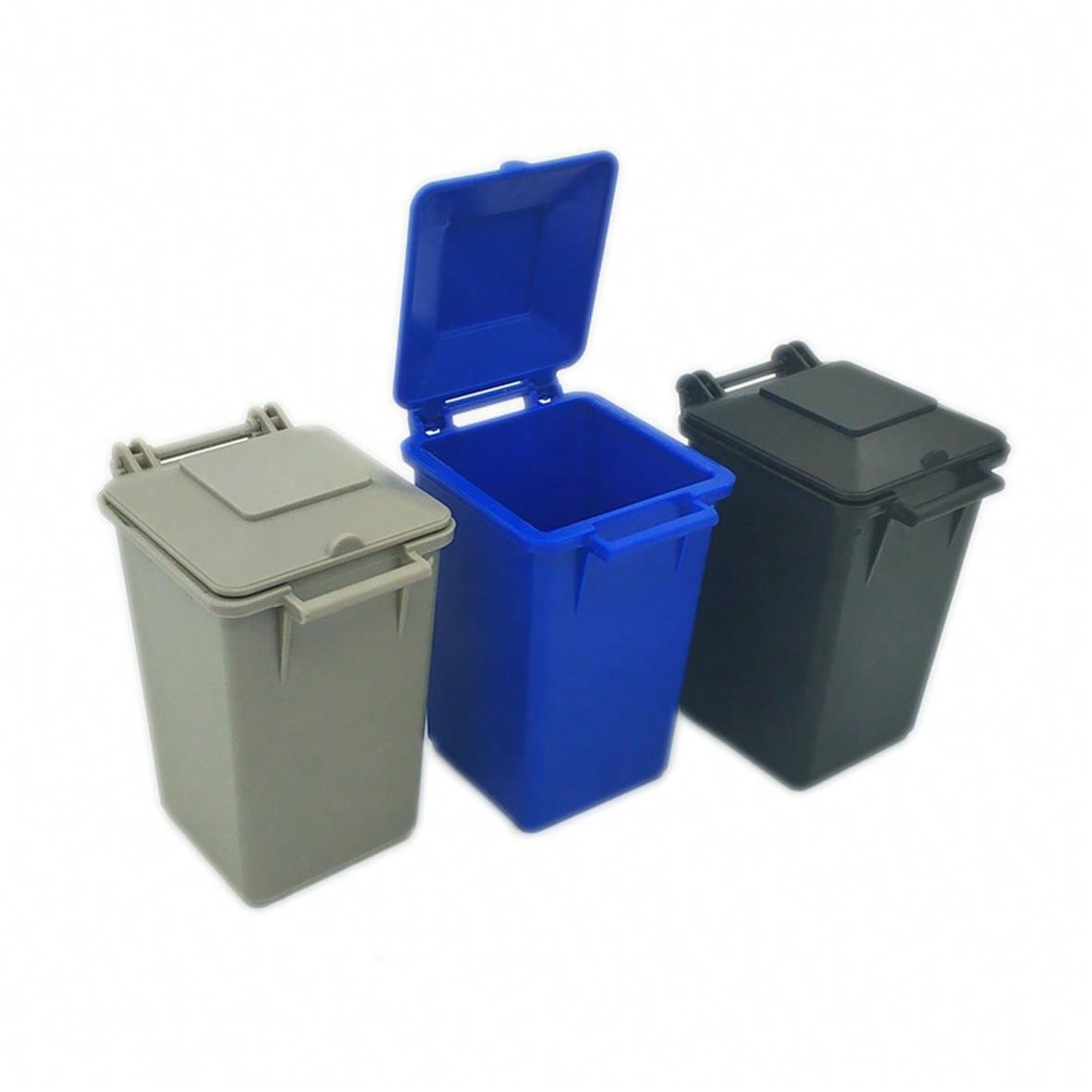 Dollhouse Play Toys Trash Can Toy Simulation Garbage Can Black Blue ...