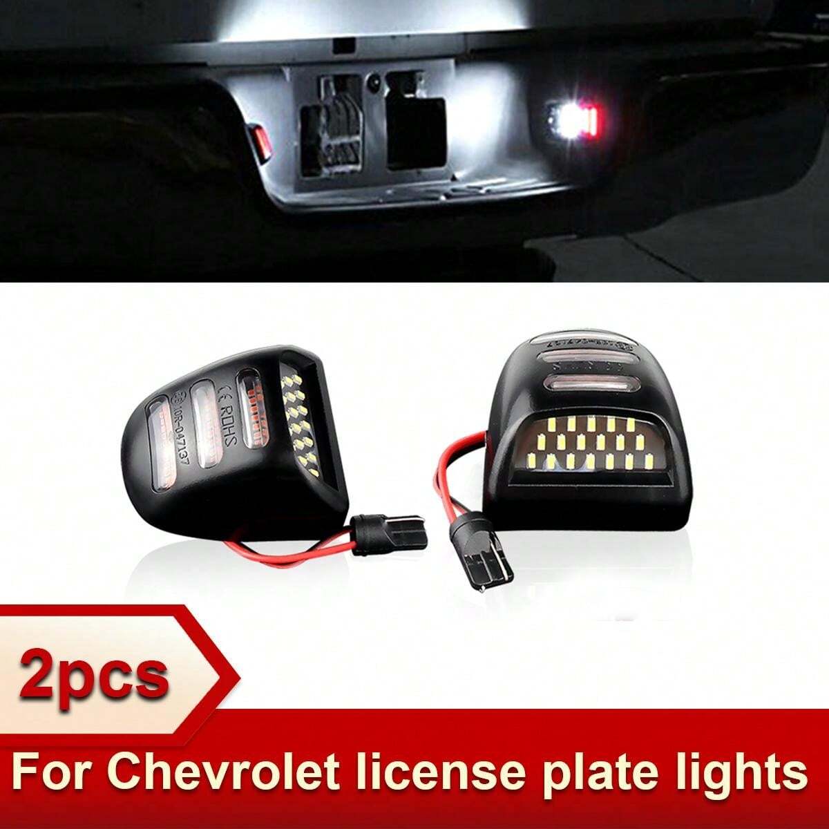2pcs LED License Plate Lights Red OLED Neon Tube Pure White Tag Lamp ...