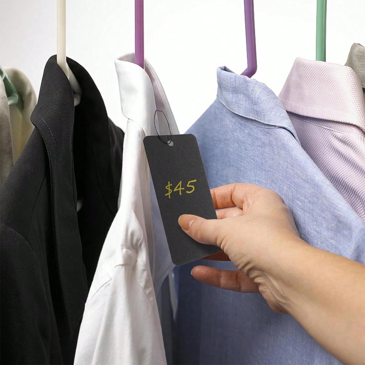 100 Pack Black Tags With String Large Price Tags With Elastic Strings ...