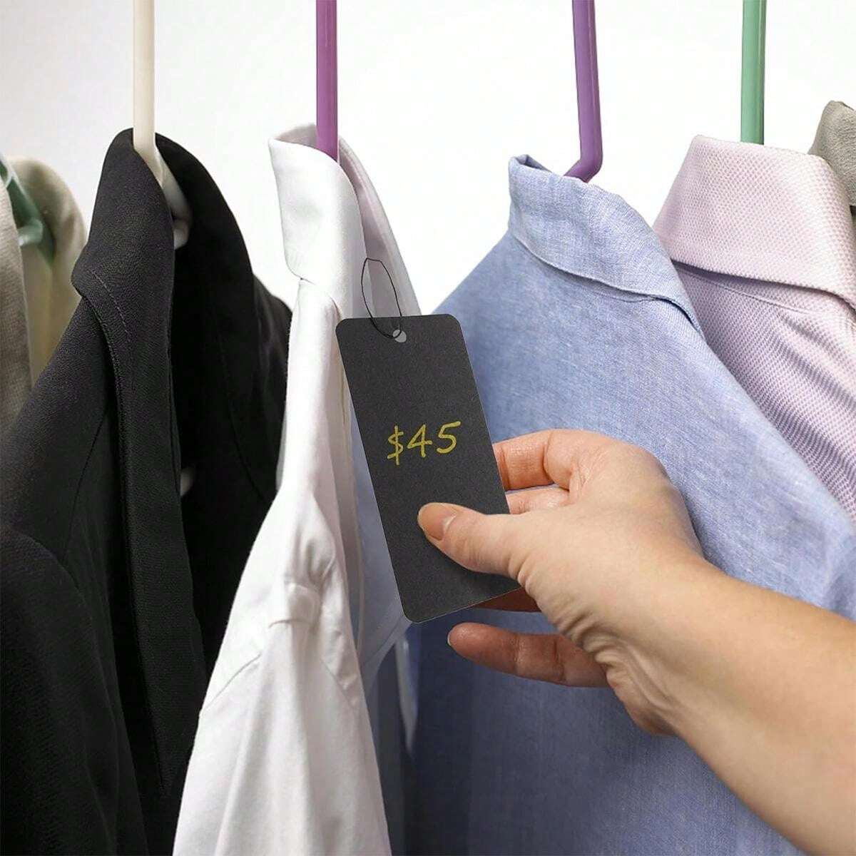 100 Pack Black Tags With String Large Price Tags With Elastic Strings ...