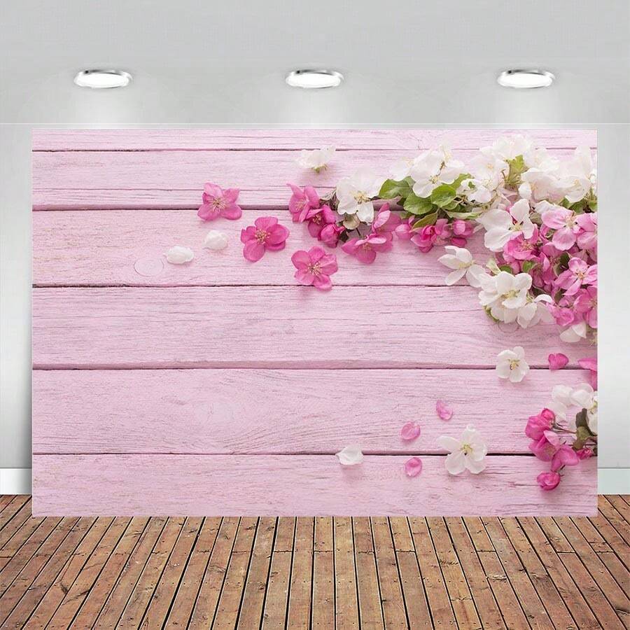 Pink Wood Floor Planks Boards Backdrops Photographic Spring Scenic ...