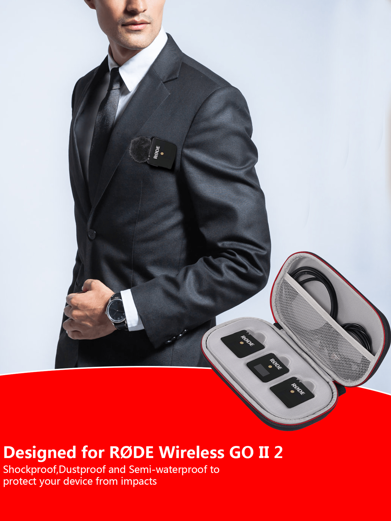 Hard Travel Case For RODE Wireless GO, Rode Wireless GO II 2 Microphone ...