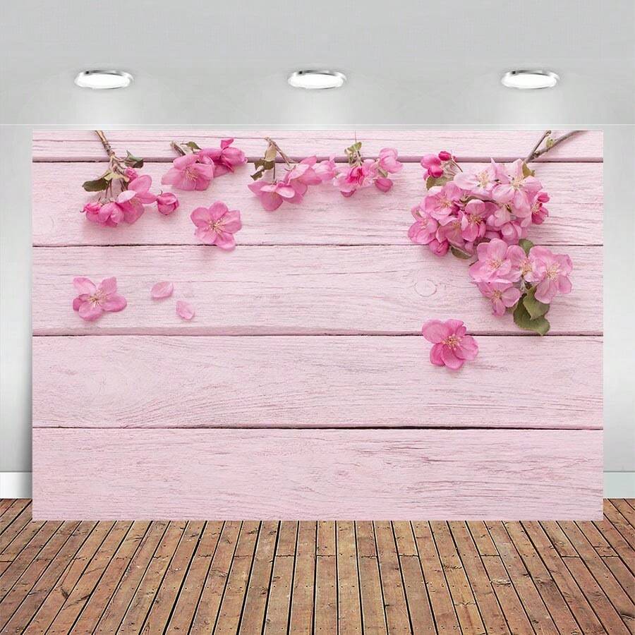 Pink Wood Floor Planks Boards Backdrops Photographic Spring Scenic ...