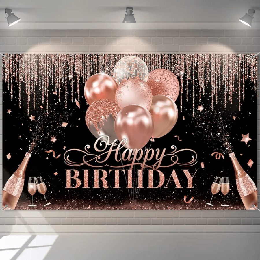 1pc Happy Birthday Party Backdrop Decorations Supplies Glitter Balloon ...