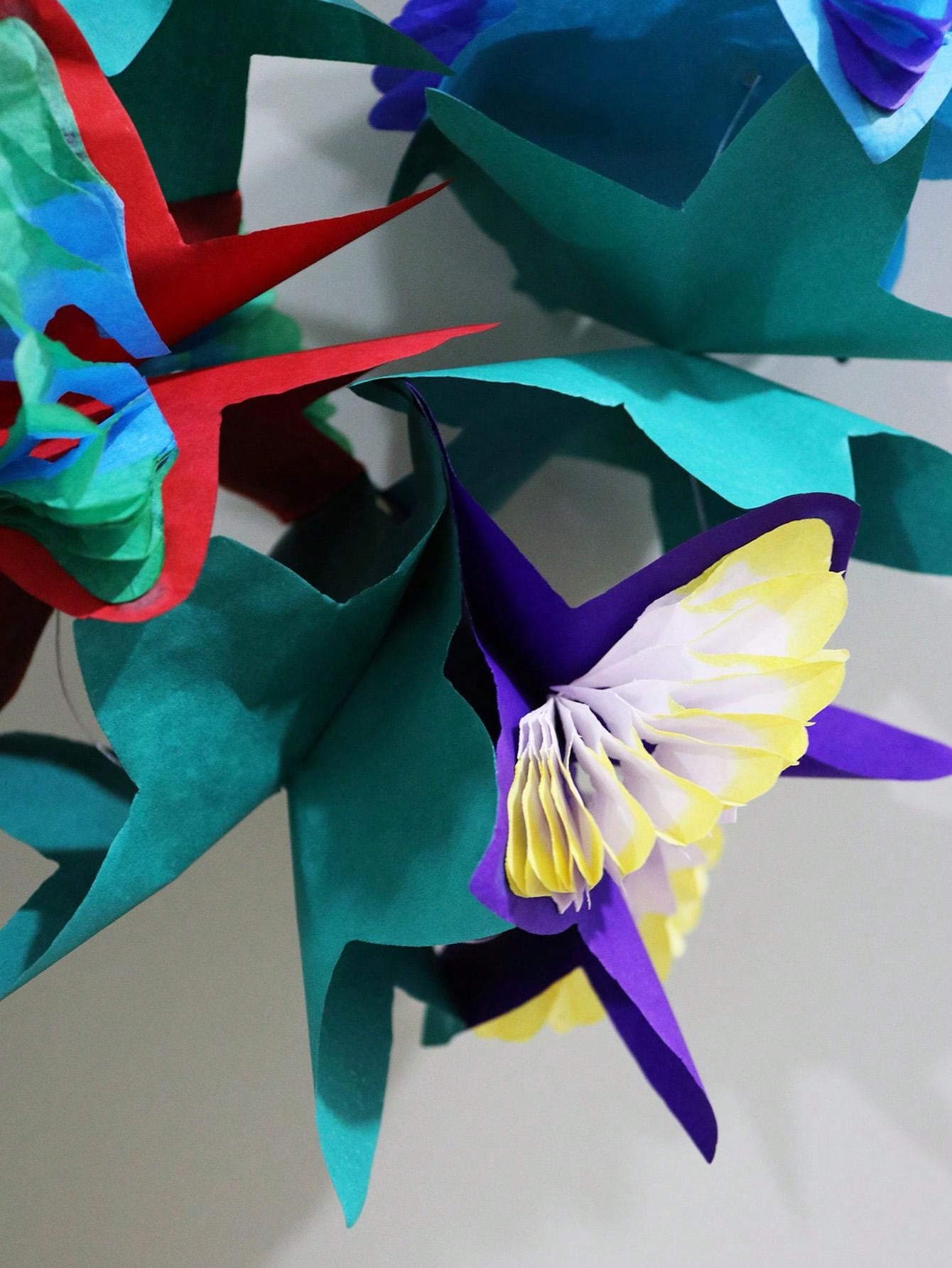 1pc Hawaiian Style 3d Paper Flower, Hexagonal Paper Flower Banner Party ...