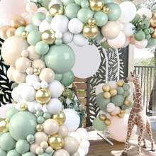 1Set Sage Green And White Balloon Garland Kit,Sage Green Gold White Balloon Arch With Gold ...