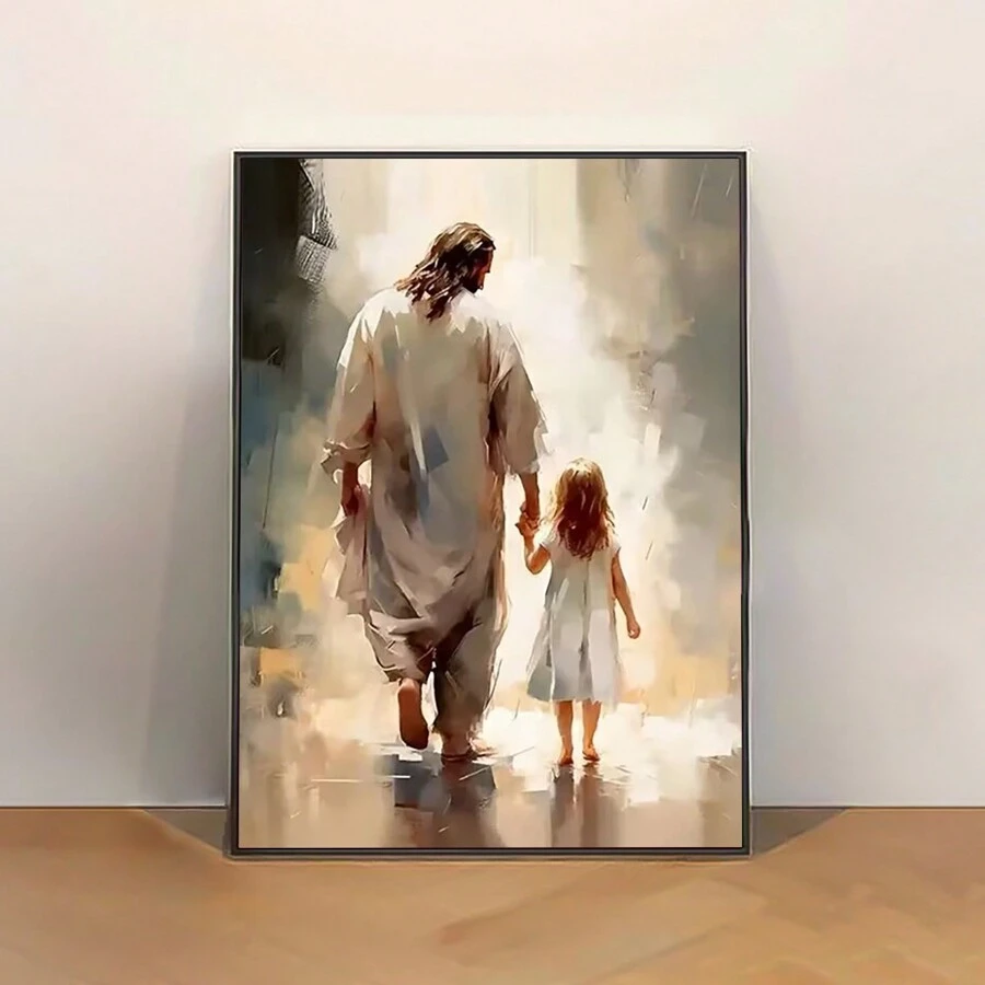 1pc Canvas Poster, Religion Art, Jesus Christ Holding Girl Canvas ...