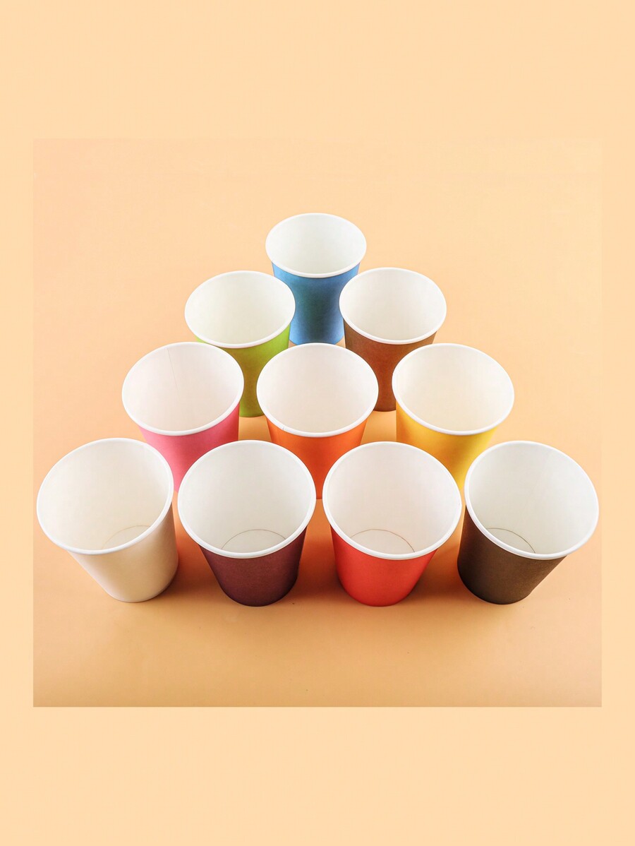 10pcs/Pack Thick Colorful Paper Cups For Creative Art & Craft Diy ...