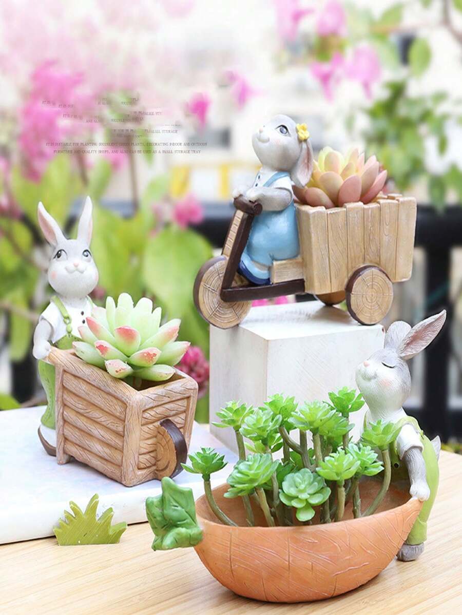 1PC Cute Planters Bunny Planter Succulent Pots Carrot Cute Plants Pot ...