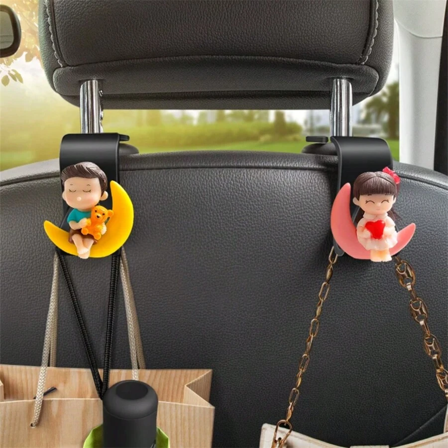 2 Durable Car Headrest Hooks Cute Backseat Car Accessories Decor With ...