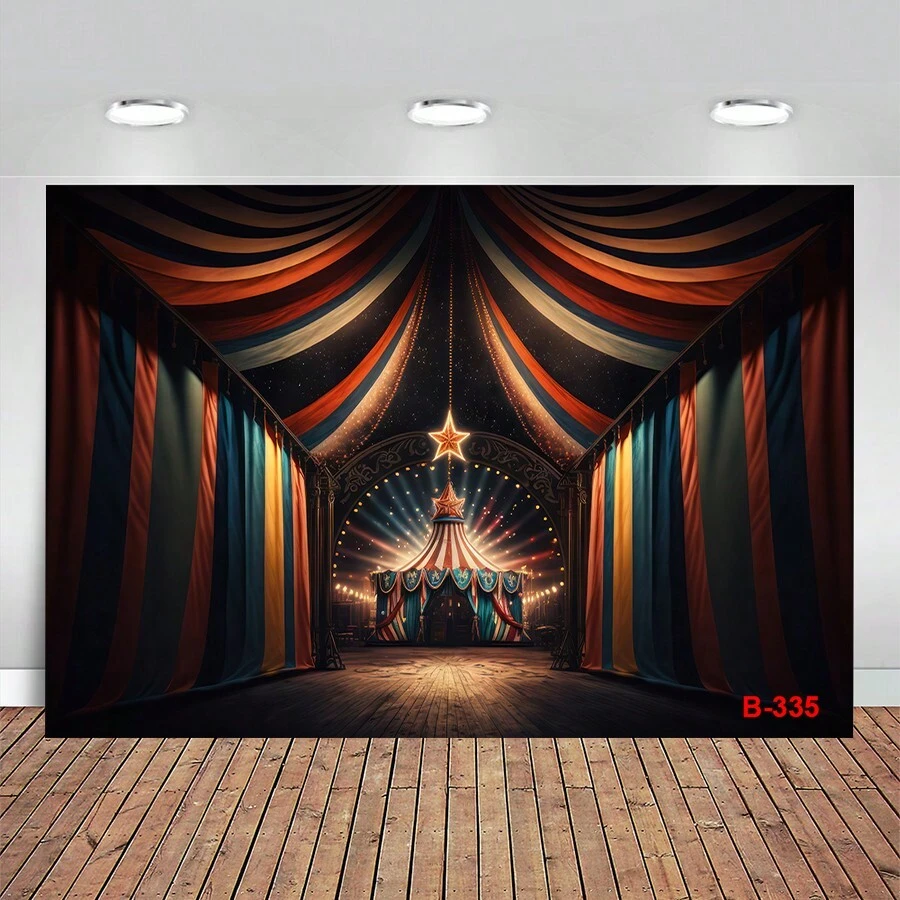 Circus Carnival Stage Backdrops Photography Shiny Cake Samsh Birthday ...