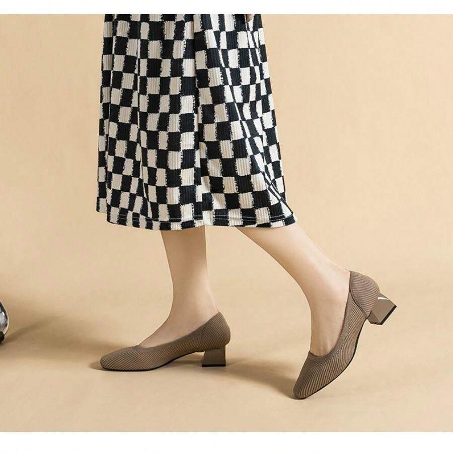 Damen 3cm Quadrat-Zehen High Heels, Schuhe, Height-Increasing Frauen ...