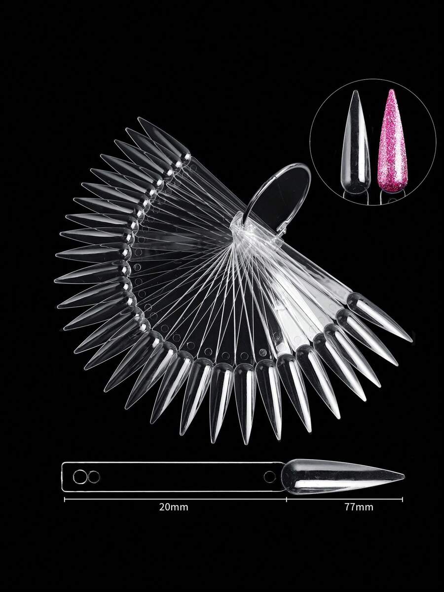 50pcs/Set Classic Nail Art Practice Display And Nail Color Swatch Fan ...