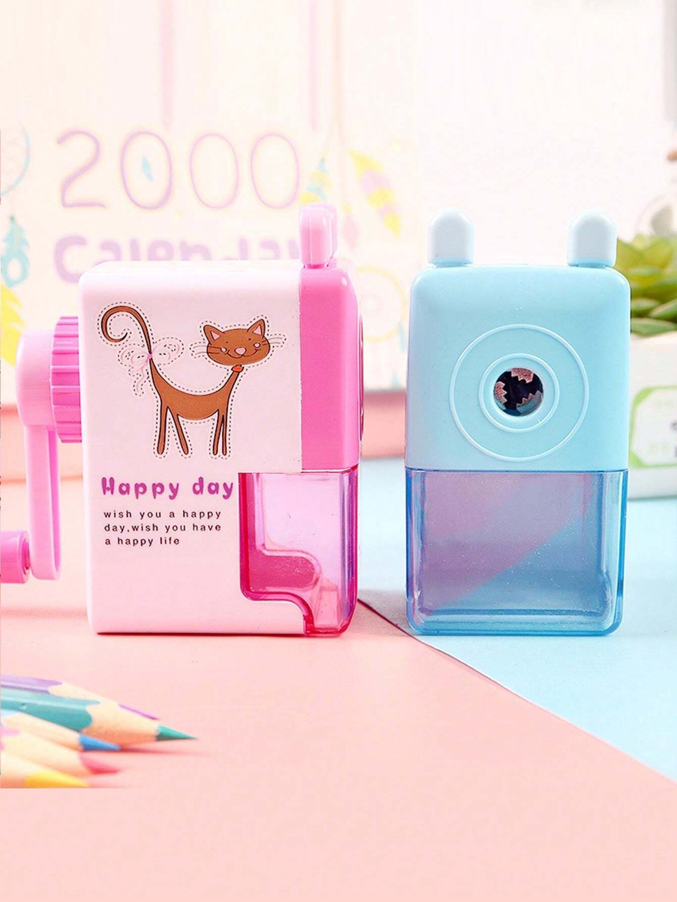 Cartoon Single-Hole Pencil Sharpener And Hand-Cranked Pencil Sharpener ...