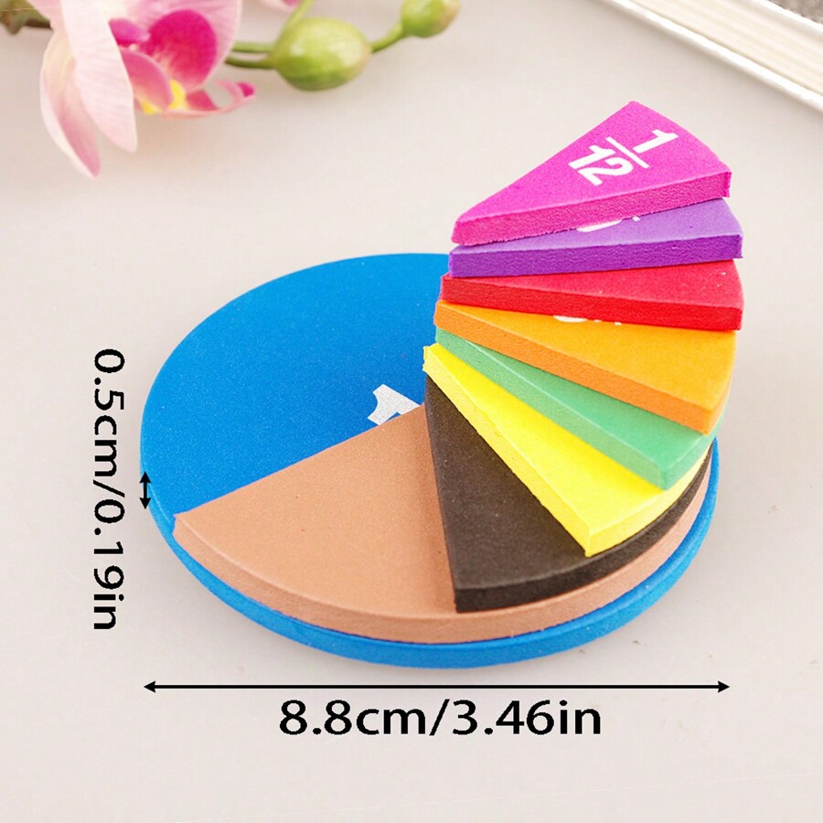 9pcsEVA Math Fraction Disc Teaching Aids, Math Fraction Operation ...
