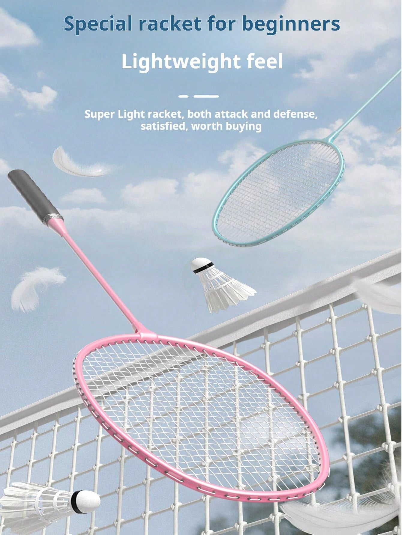 2pc Badminton Racket, Iron Alloy Durable And Durable Badminton Racket ...