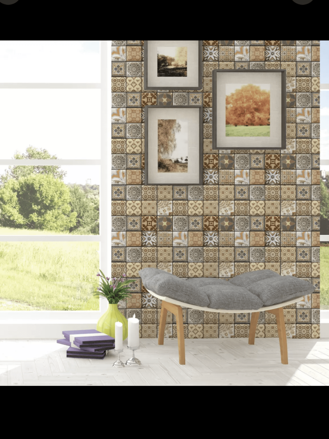 Bohemian Style Vintage Brick Pattern 3d Creative Texture Wall Sticker ...