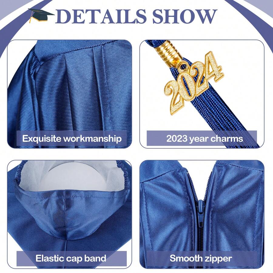 Kindergarten Graduation Gown Cap Tassel Set 2024 With Charms Graduation ...