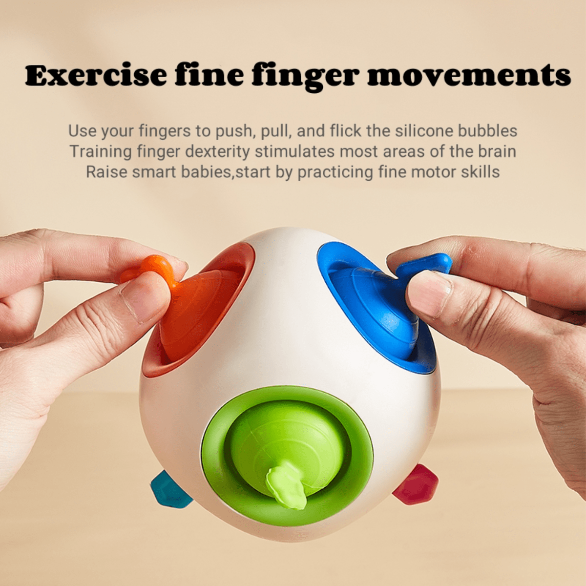 Magic Cube Bite And Shake Rattle Soft Grip Ball For Infant Baby Early ...