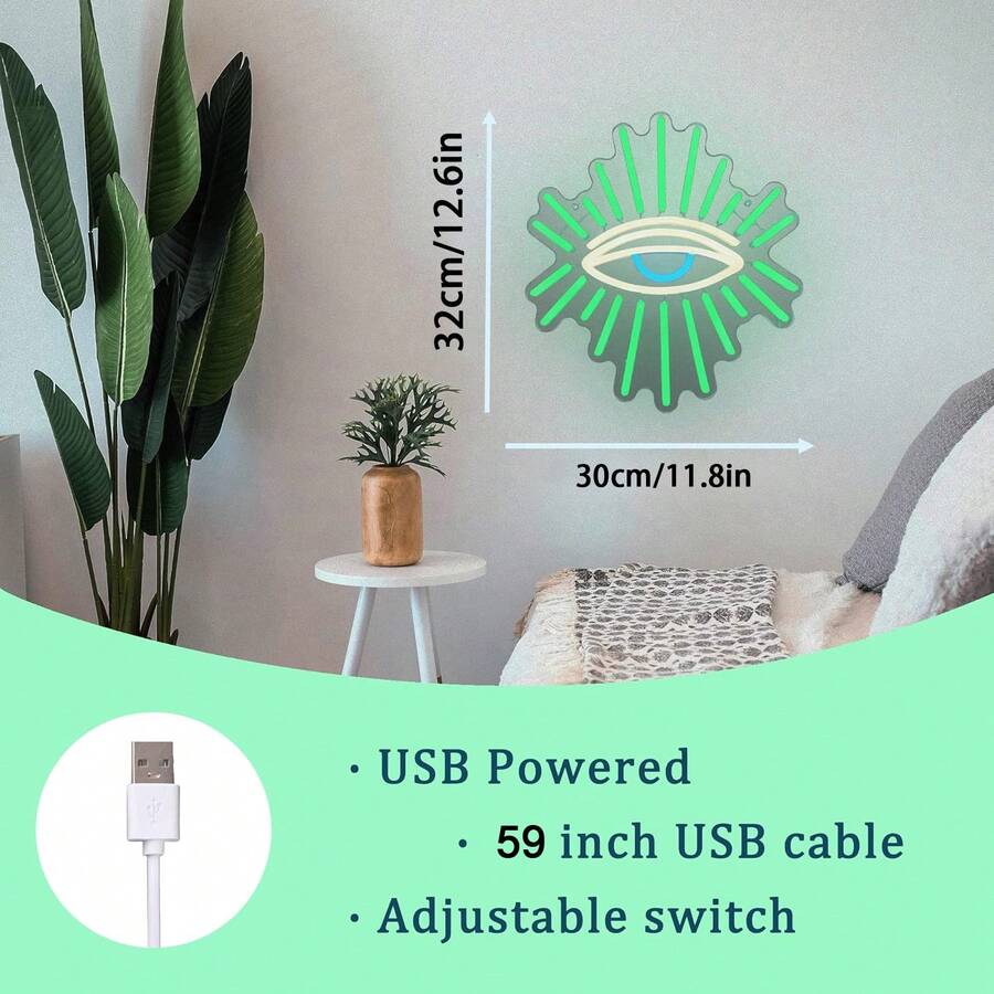 1pc Acrylic Material, Evil Eyes Neon Signs, Evil Eyes Neon Lights, Evil ...