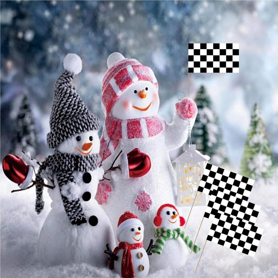 Checkered Black And White Racing Toothpick Flag Race Car Small Mini ...