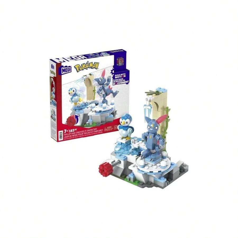 MEGA Pokemon Building Toy Kit Piplup And Sneasel's Snow Day (183 Pieces ...