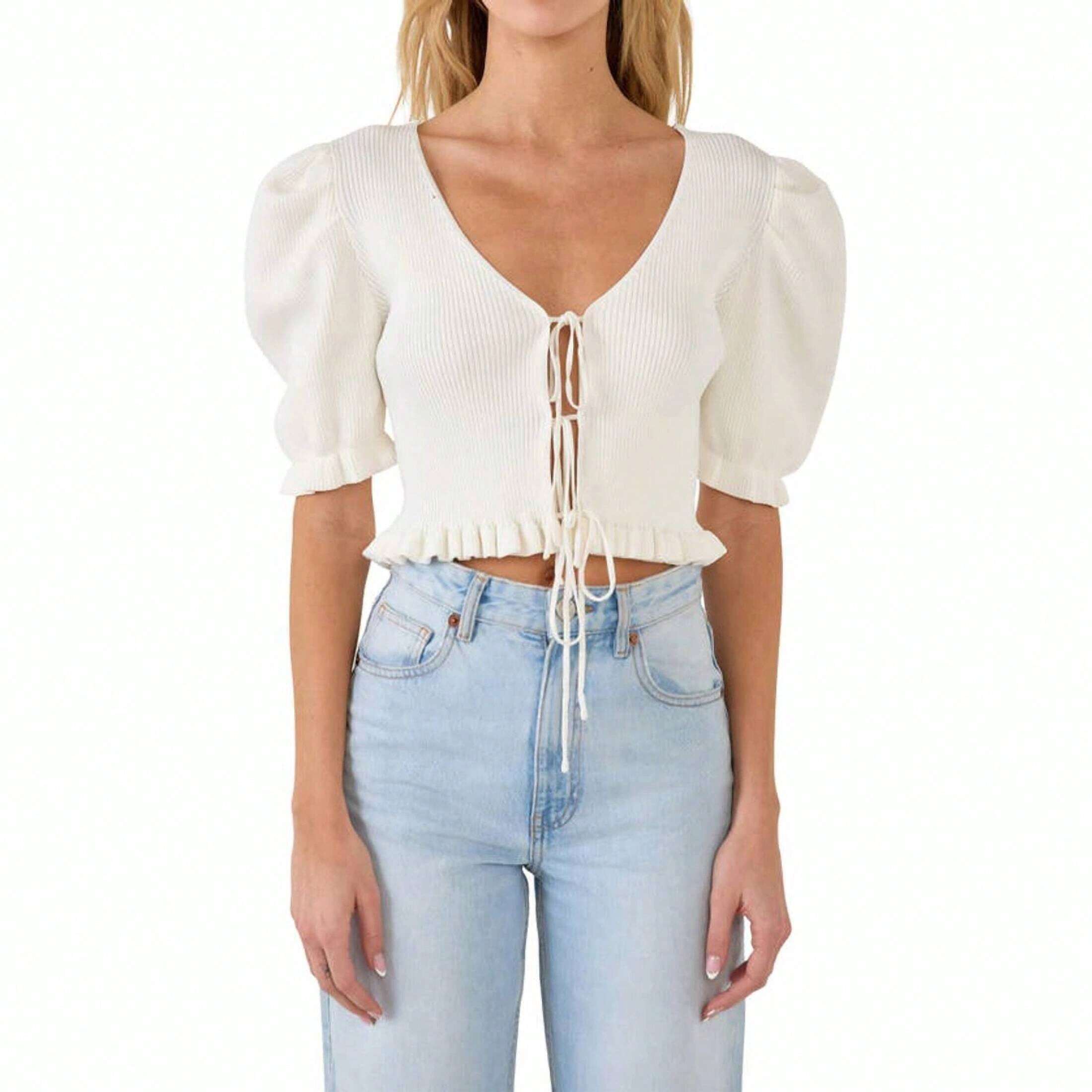 Endless Rose ENDLESS ROSE Held Together Top In White | SHEIN USA
