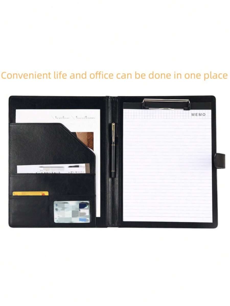 1pc A4 Size Pu Leather Shell File Folder, Business Style Functional ...