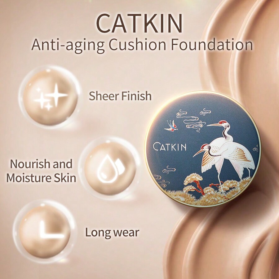 CATKIN Catkin Phoenix Cushion Foundation Buildable Coverage Anti-Aging Serum Makeup Sheer Satin ...