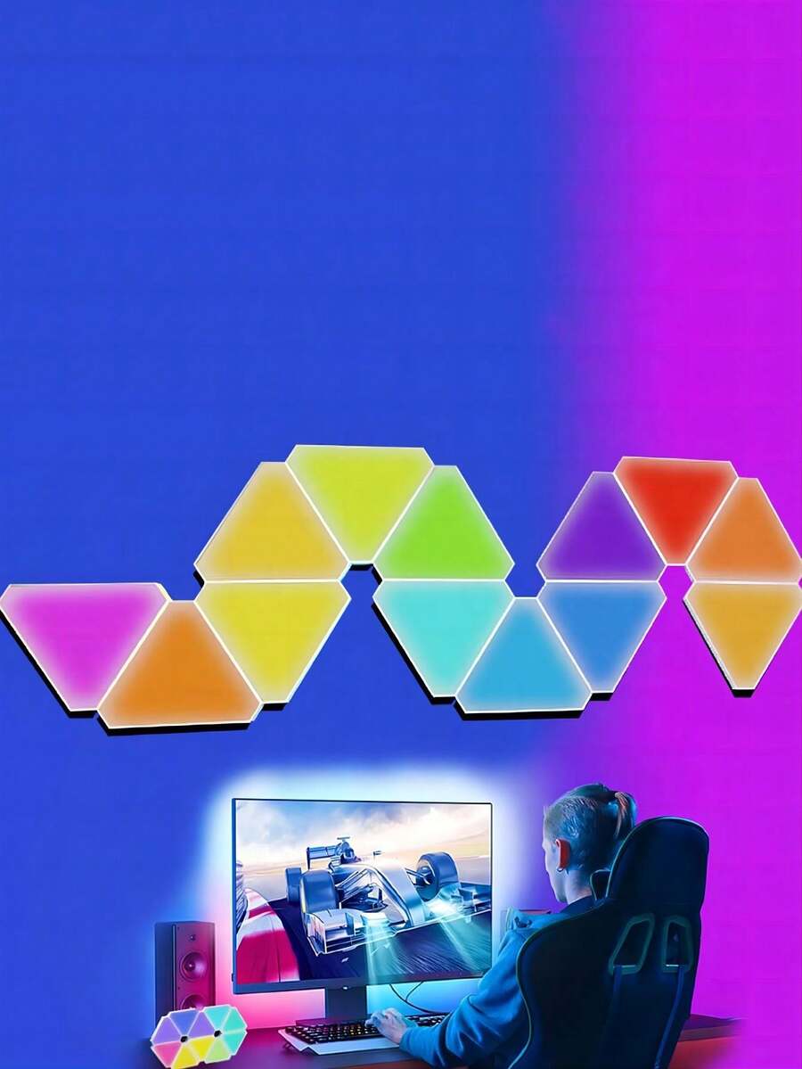 10/6/3pcs Intelligent RGB Triangle LED Lights, Can Be Connected To ...