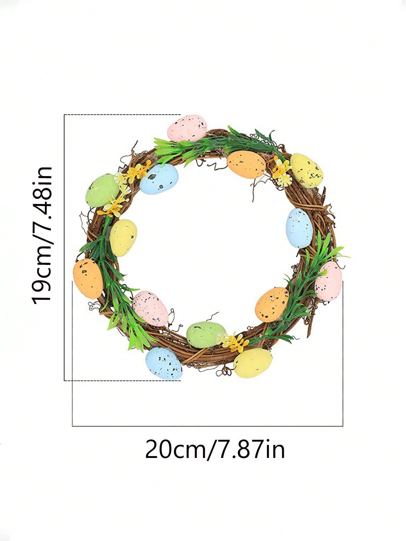 1 Pezzo Ghirlanda Di Pasqua Di Uova Di Polistirolo Con Ghirlanda Di Fiori Colorati E Foglie Per ...