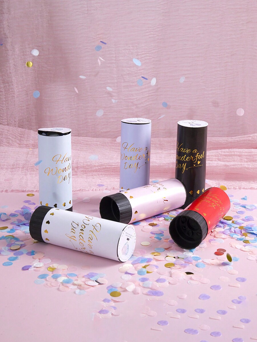 1pc Mini Handheld Confetti Cannon, White, Portable Diy Spring-Loaded ...