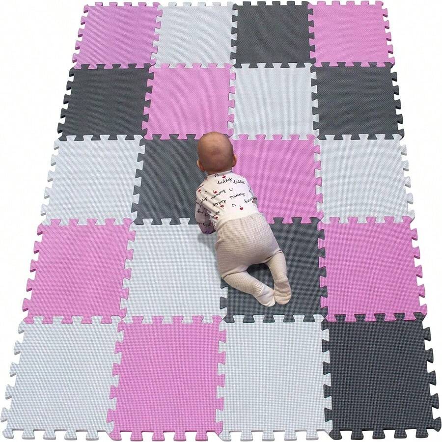 9 PCS Foam Play Mat Thick Soft EVA Interlocking Foam Floor Mats ...