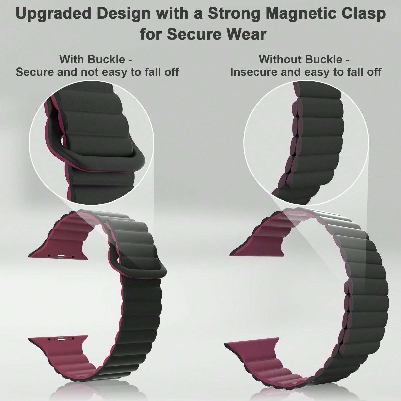 1-Pack Silicone Magnetic Watch Band 38mm 40mm 41mm Smart Watch Strap ...