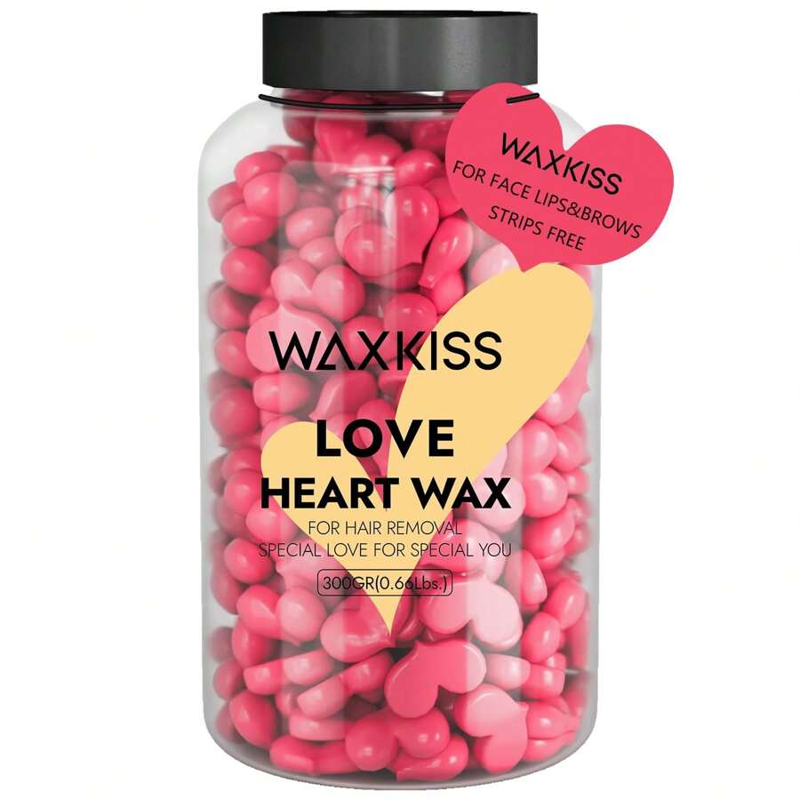 Waxkiss Heart Shaped Hard Wax Beans, 300g Suitable For Facial, Eyebrow ...