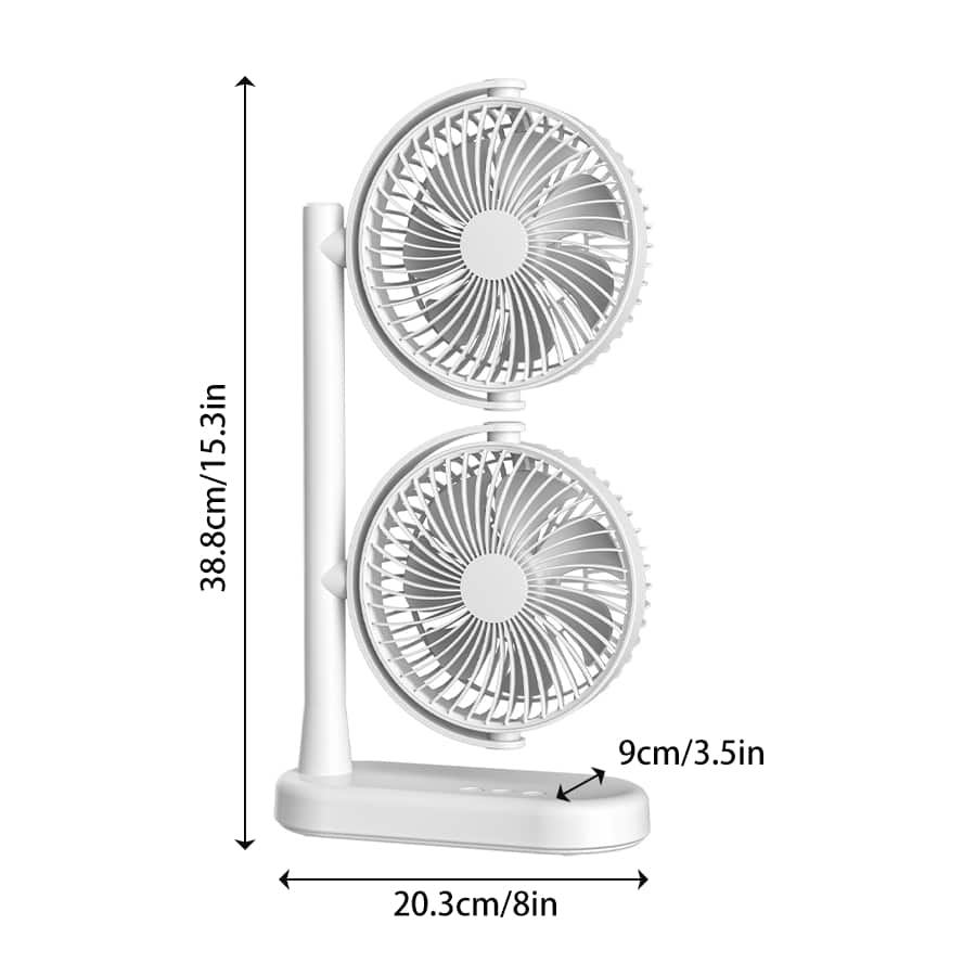 Battery Operated Desk Fan, Cordless Rechargeable Tower Fan, 4000mAh 3 ...
