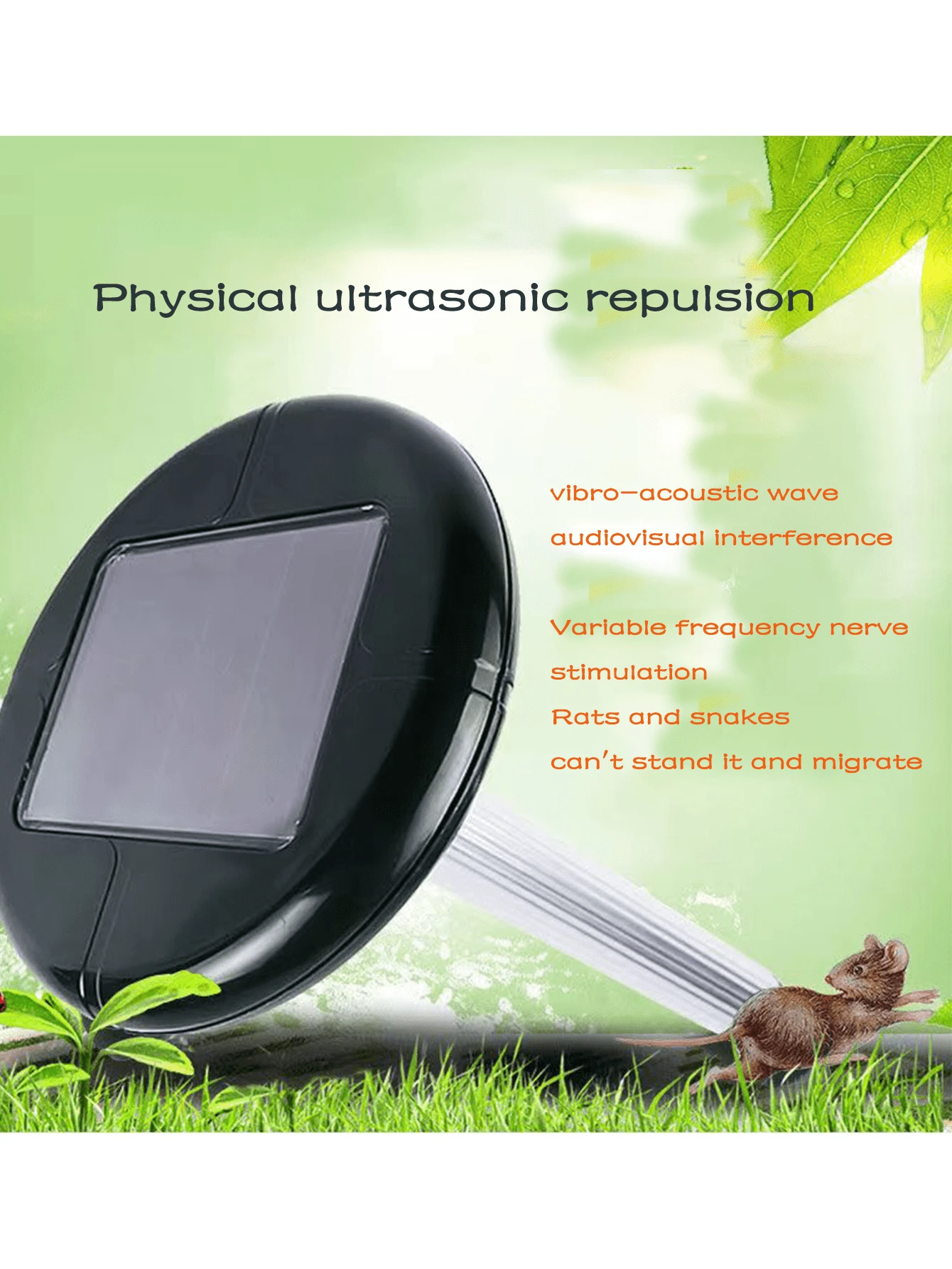 Solar Powered Ultrasonic Pest Repeller, Physical Vibration Motion ...