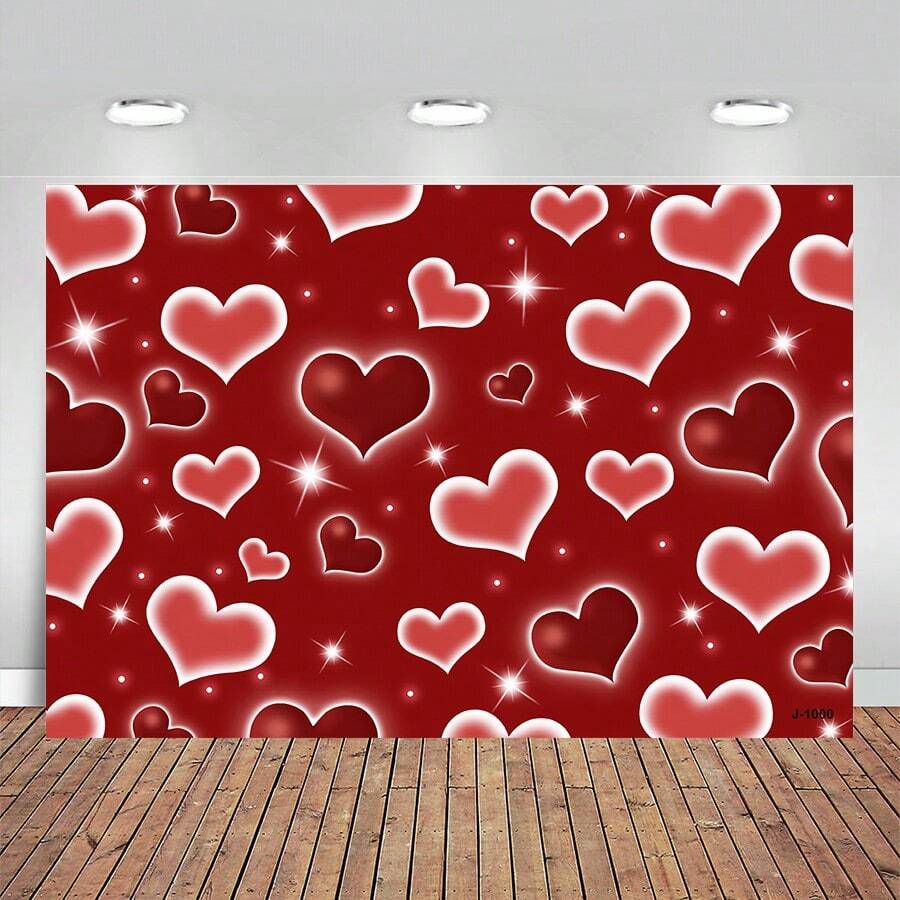Red Heart Photo Backdrop 90s Backdrops For Photoshoot Valentine's Day ...