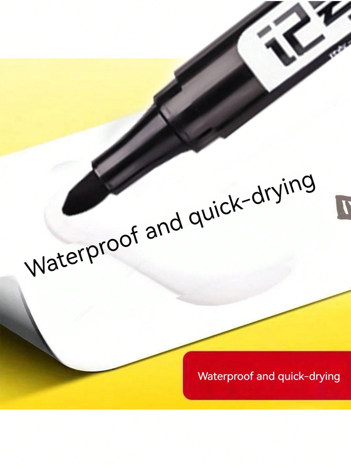 10 Pcs/Set Waterproof Black Marker Pen Fine Point Waterproof Quick Dry ...