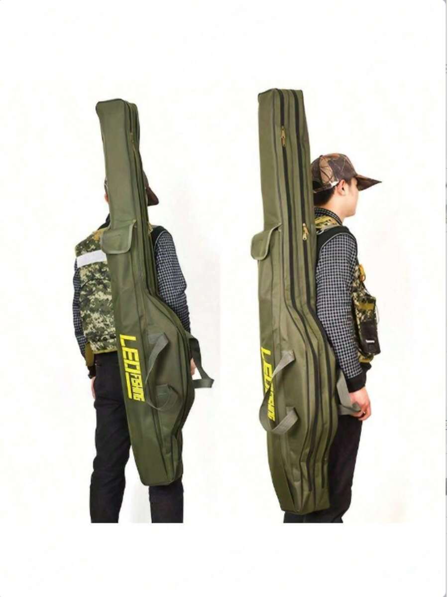 Fishing Rod Case Three Layers Oxford Fishing Bag Portable Folding ...