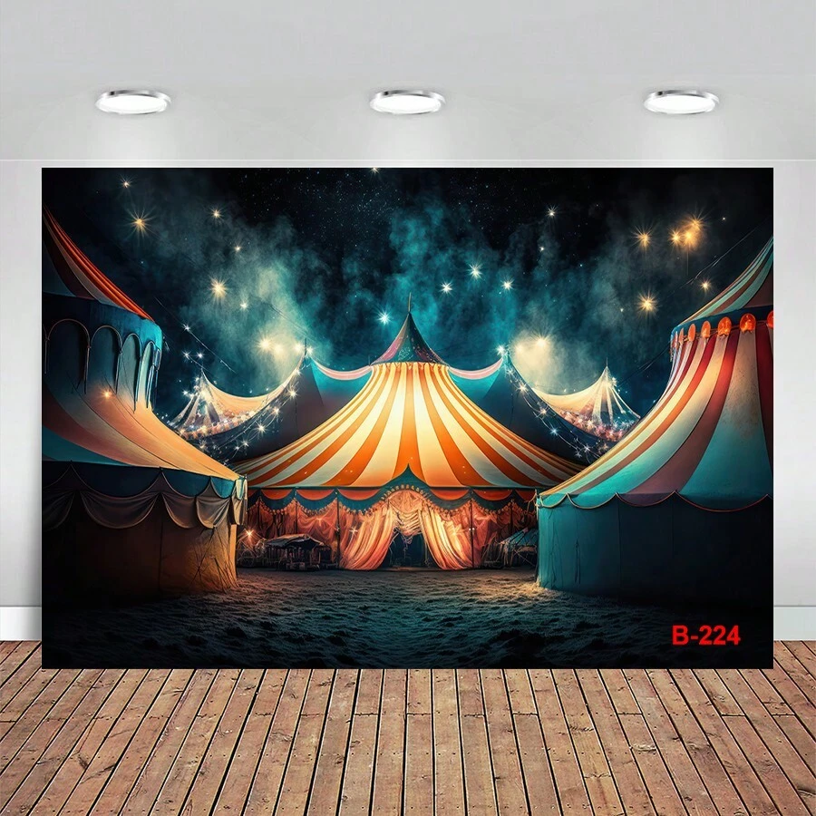 Circus Carnival Stage Backdrops Photography Shiny Cake Samsh Birthday ...