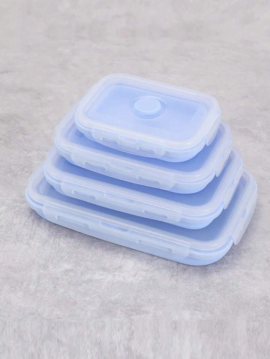4 Pcs Silicone Collapsible Food Storage Containers With Lids Silicone ...