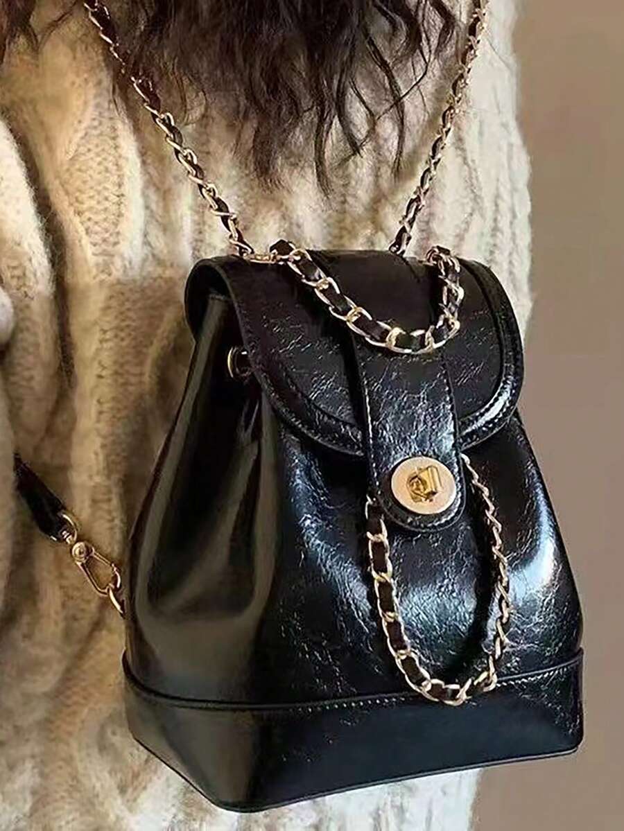 South Korea Niche 2024 New Small Fragrant Wind Chain Backpack Students ...