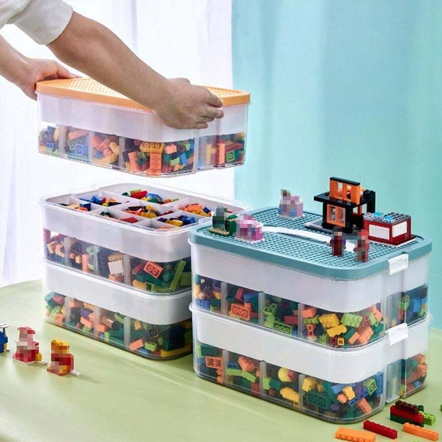 1 Toy Building Blocks Storage Box, Can Be Divided Into Cell ...